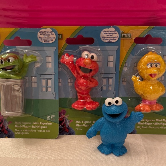 Sesame Street | Toys | Sesame Street Mini Figures Set Red Blue Yellow ...